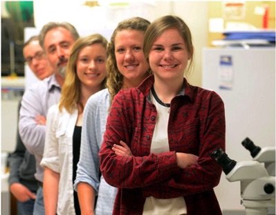 Front to back: Maggie Wolf, Courtney Tyus, Julia Barney, Darrell ...